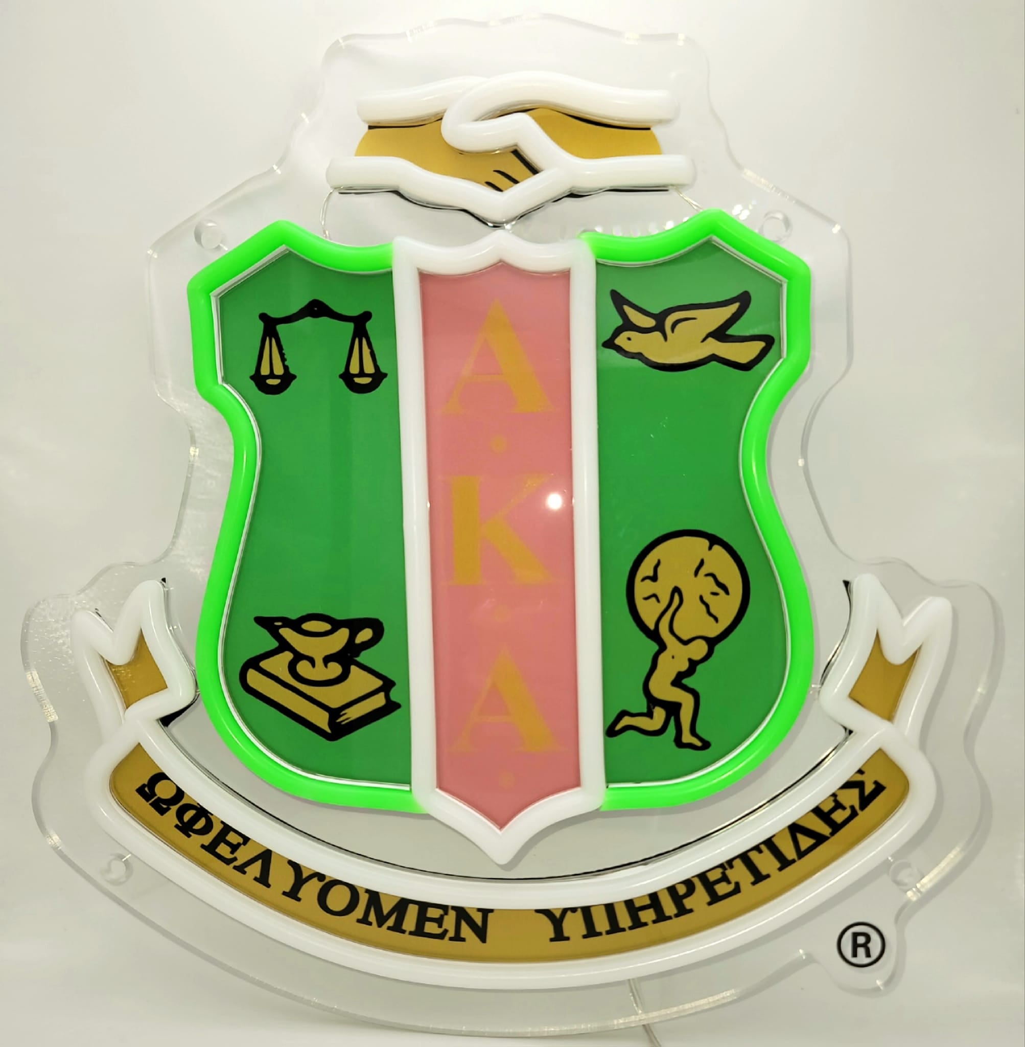 AKA® Coat Of Arms Acrylic LED Sign [Cutout] – A Greek Creation