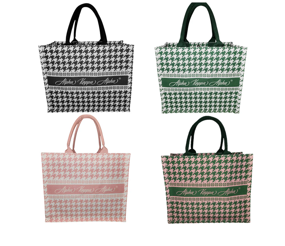 Alpha Kappa Alpha® Houndstooth Tote – A Greek Creation